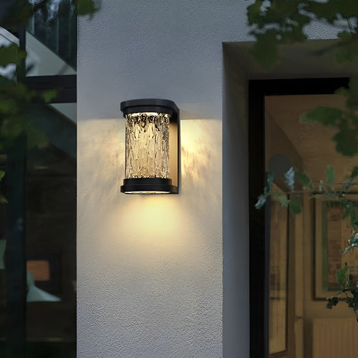 Modern Solar WaterproofWater Glass Outdoor LED Porch Wall Scone Lighting Stainless Steel Wall ...