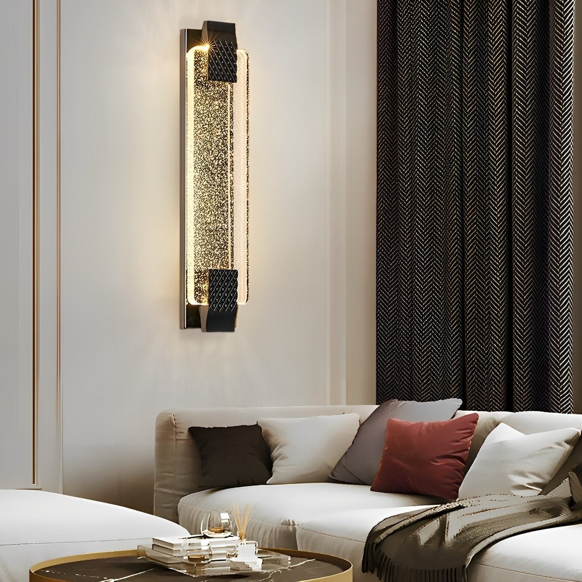 Crystal Bubbles Strip 3-Step Dimming Post-Modern LED Wall Light Fixture ...