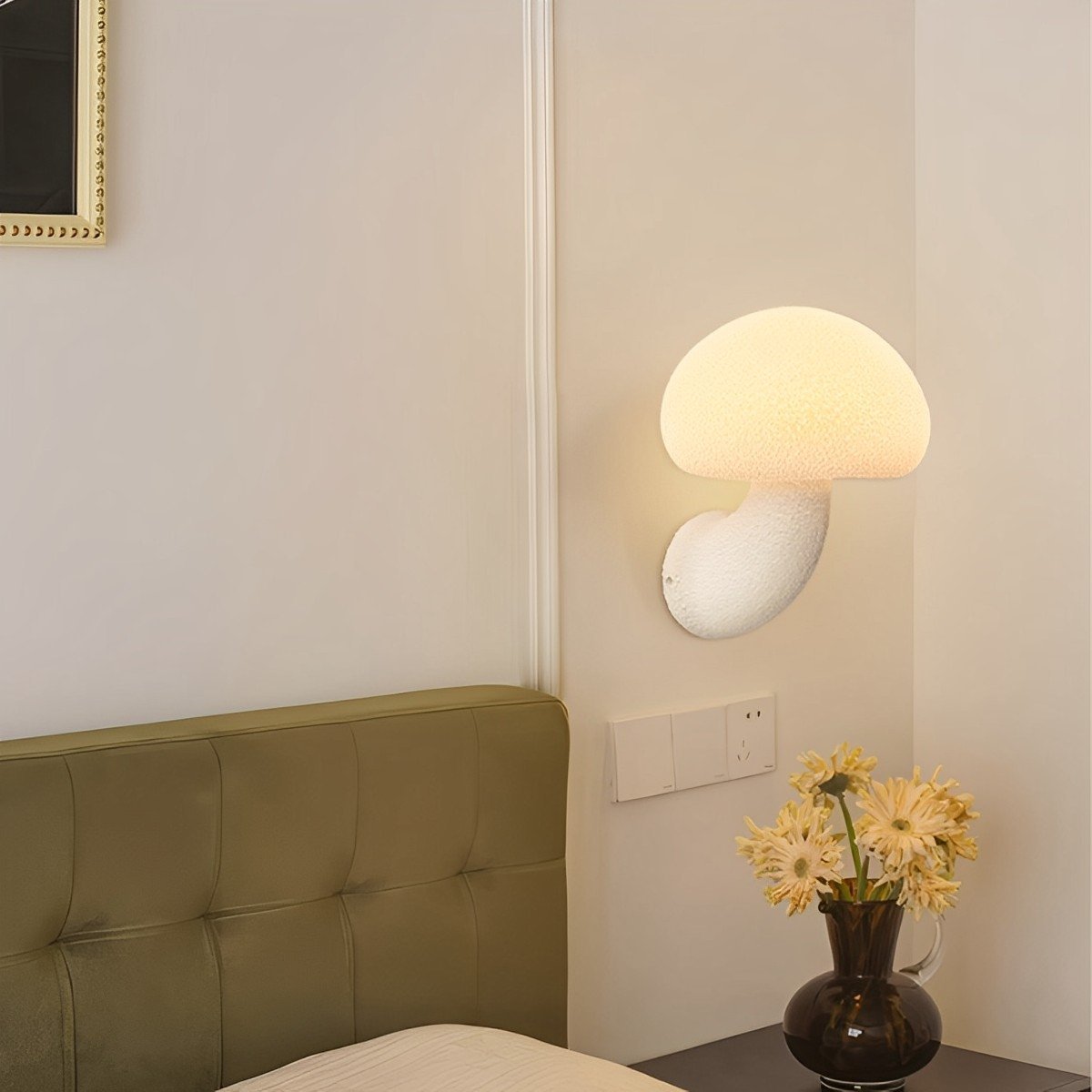 Modern Minimalist Creamy Style Mushrooms LED Wall Wall Sconce Lights ...