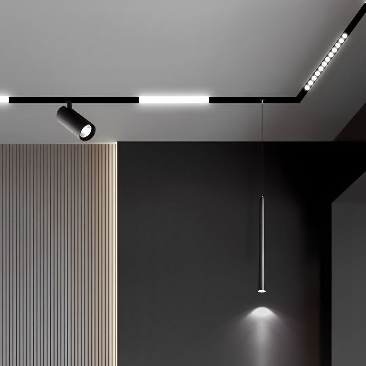 Modern Minimalist Mainless Lighting Magnetic DIY LED Recessed Track ...