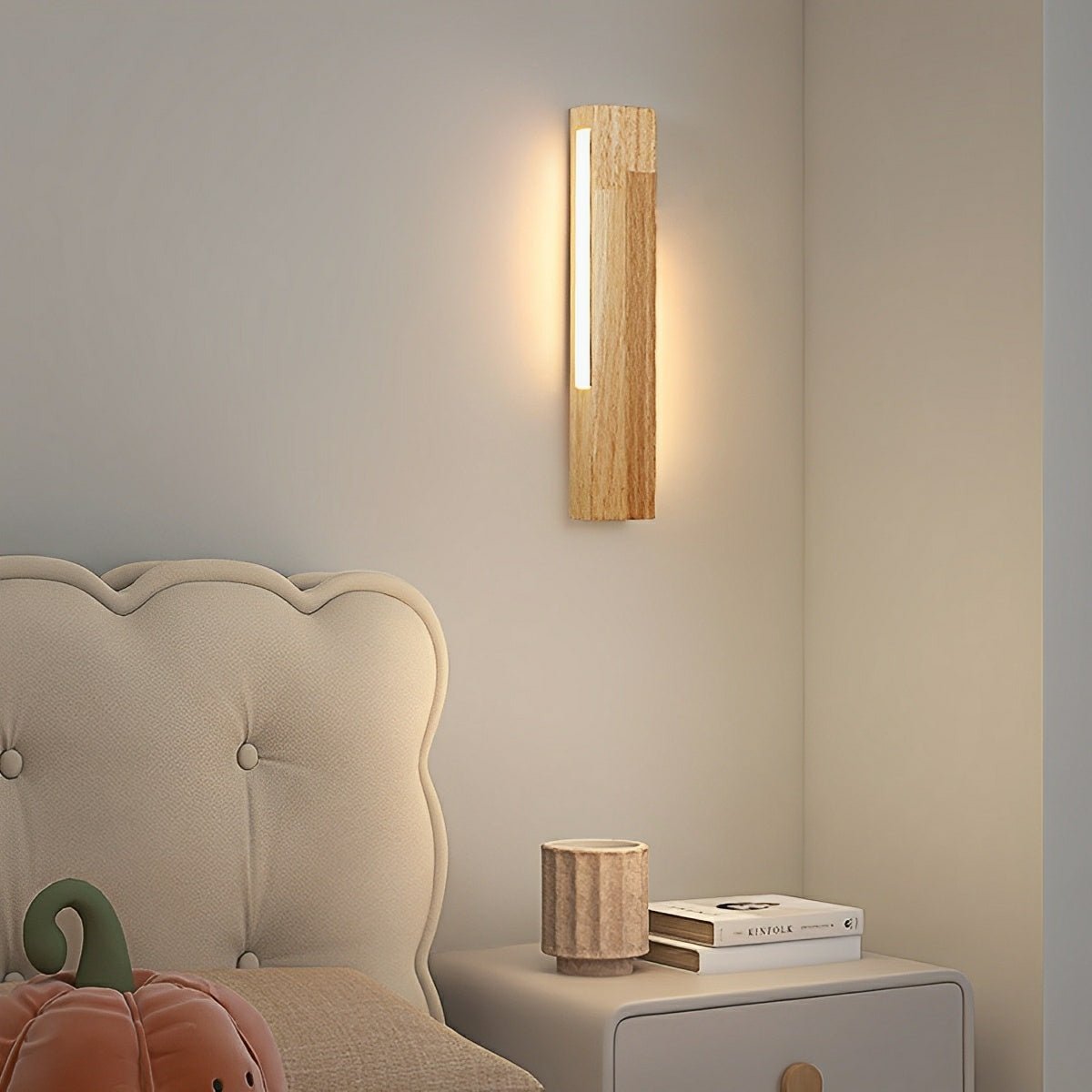 Modern Minimalist Wood Double-Sided Lighting LED Long Strip Indoor Wall ...