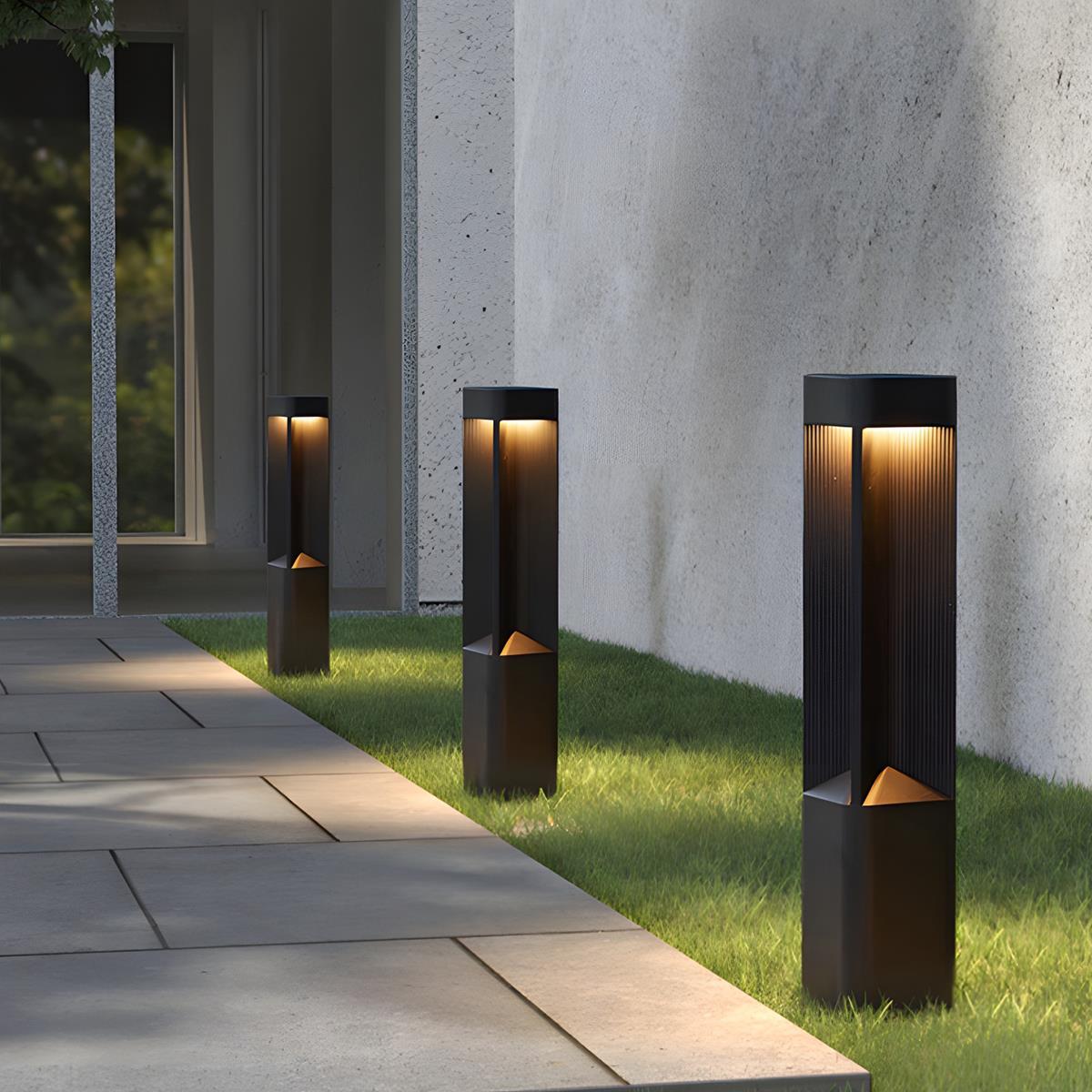 Waterproof Rectangular LED Outdoor Post & Column Lights – Modern Minimalist Bollard Lighting for ...