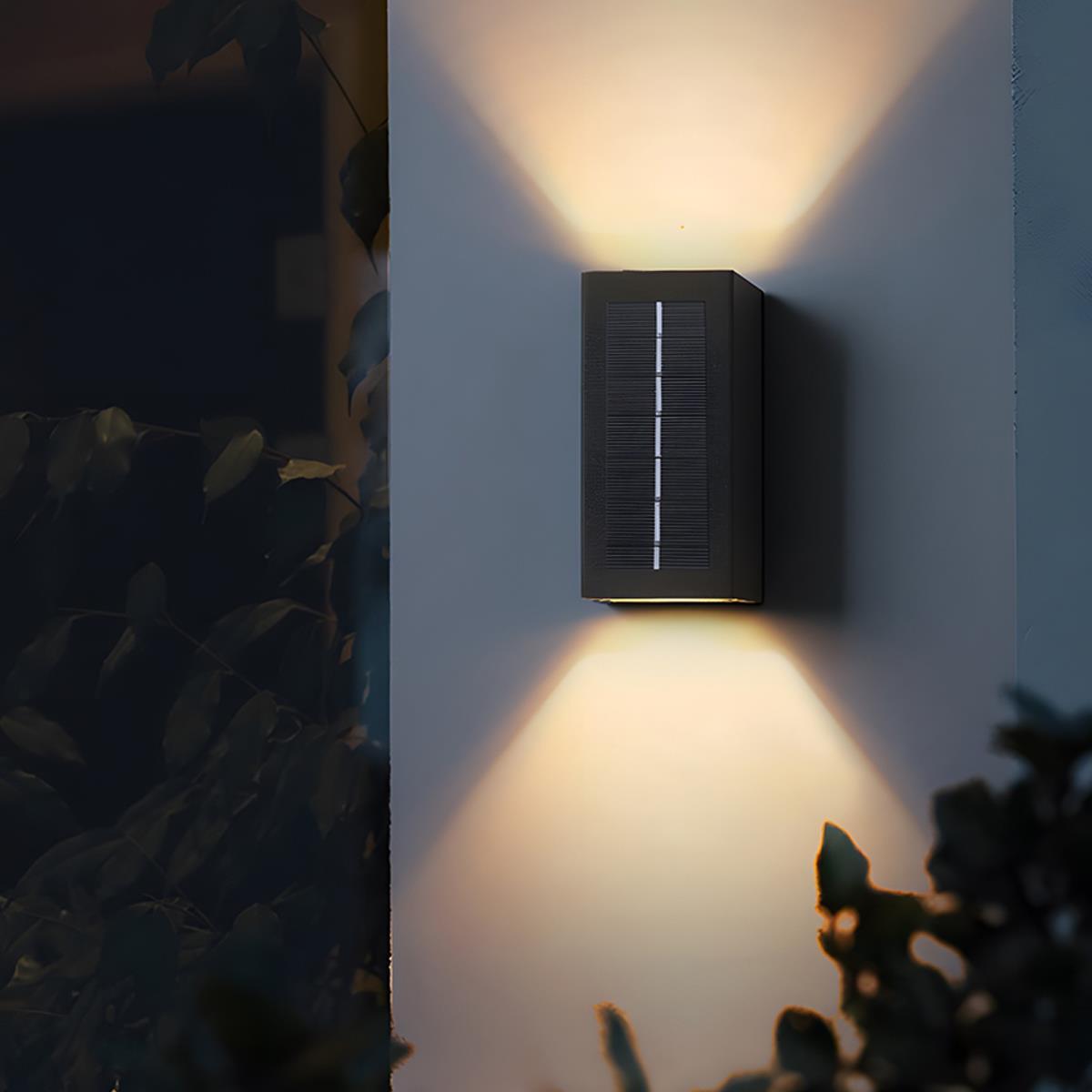Modern Solar Waterproof Up and Down LED Outdoor Wall Sconces Lighting ...