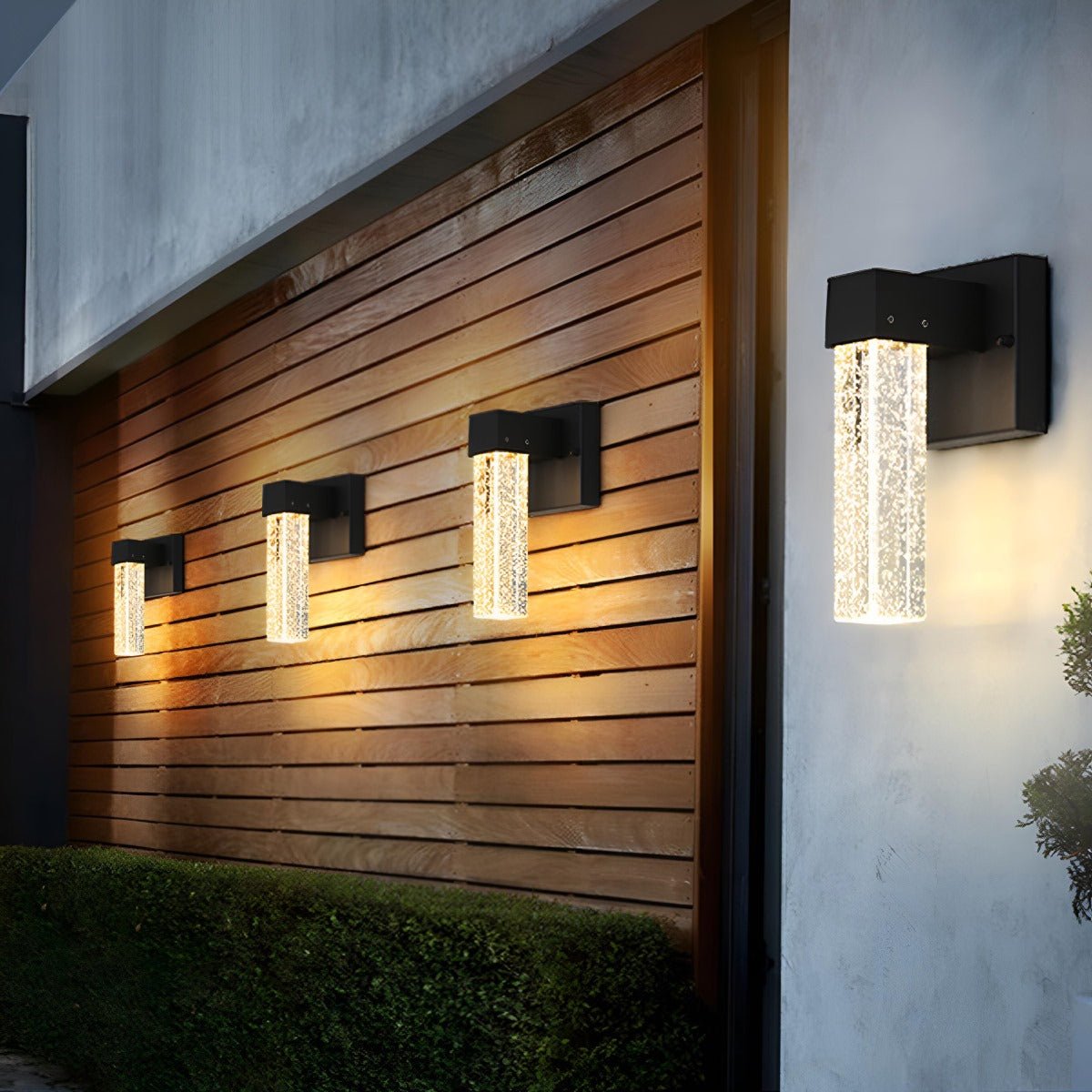Modern Waterproof Square Long Strip Crystal LED Outdoor Wall Sconce ...