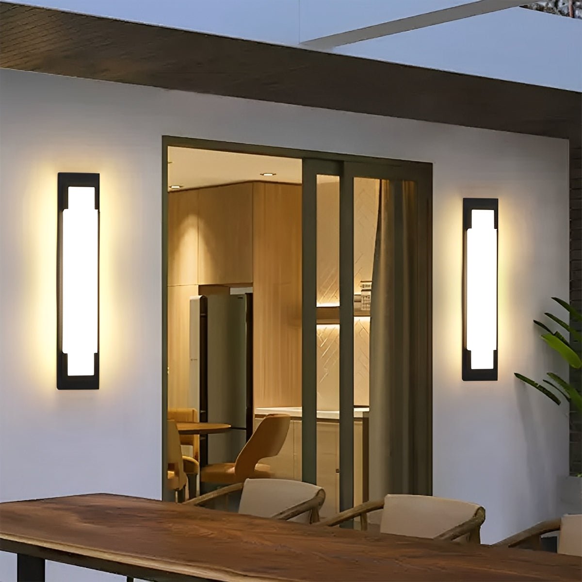 Retro Linear Strip LED Wall Sconce Outdoor Wall Mount Light Porch ...